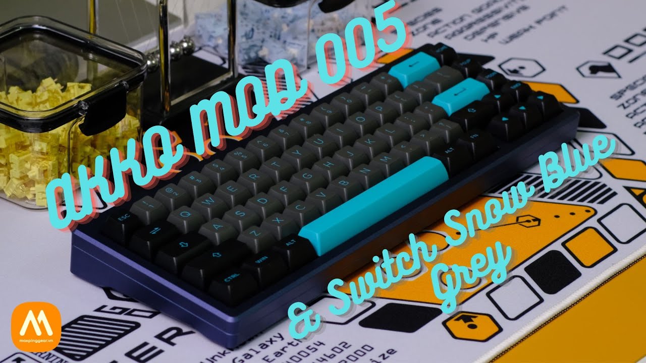 CUSTOM & Sound test Kit AKKO MOD005 x AKKO CS switch Snow Blue Grey ...