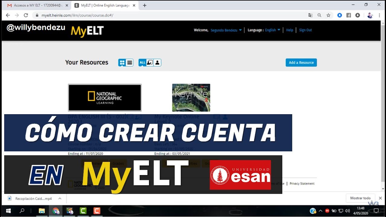 Cómo Crear una cuenta en MyELT | Esan - YouTube