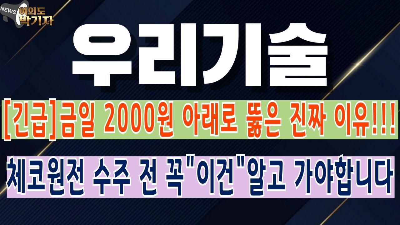 우리기술 우리기술 주가 전망 금일 2천원 아래로 뚫린 진짜 이유 우리기술주가전망 우리기술목표가