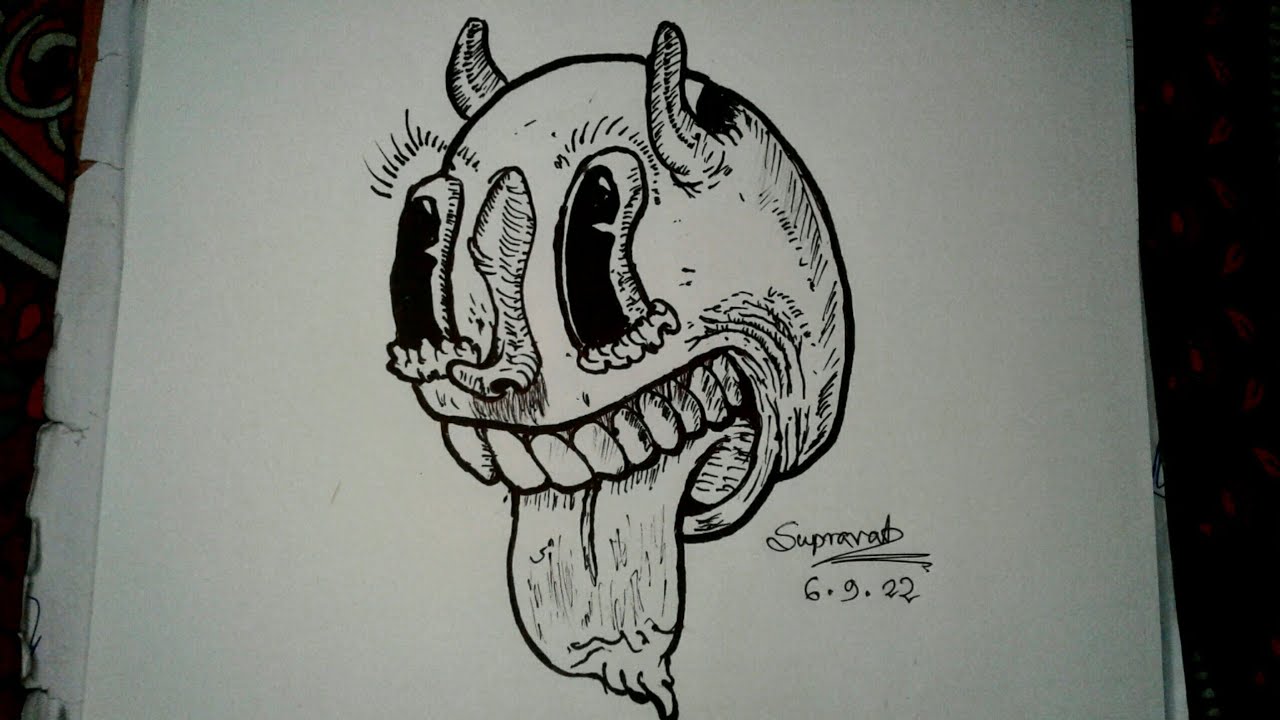 How to Draw Weird Face #Art - YouTube