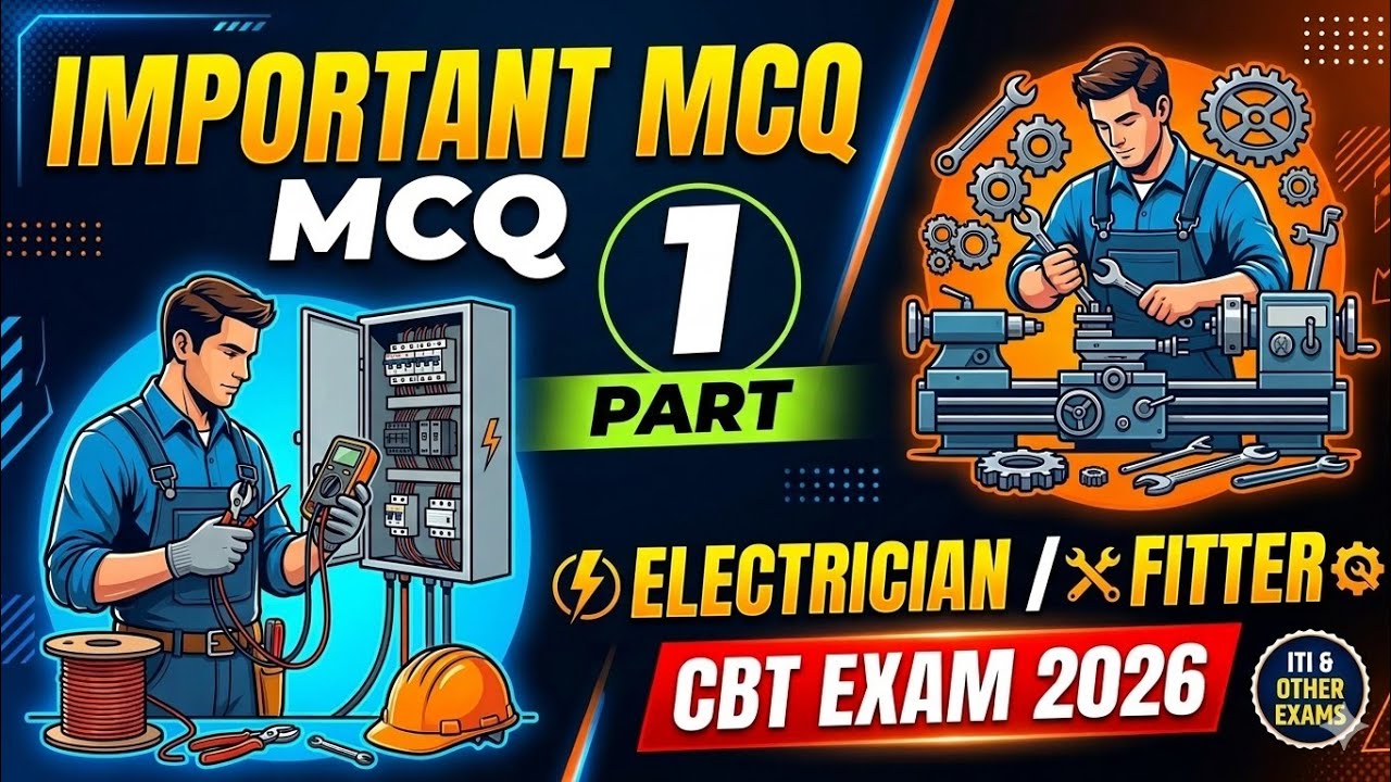 Fitter/electrician first year important MCQ series cbt exam 2026 part ...