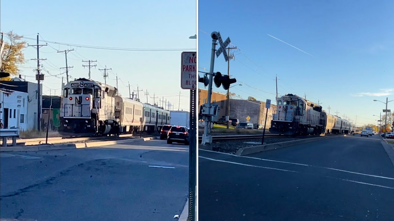 2 GP40PH-2B’s on PVL NJT 4209 & NJT 4207 - YouTube