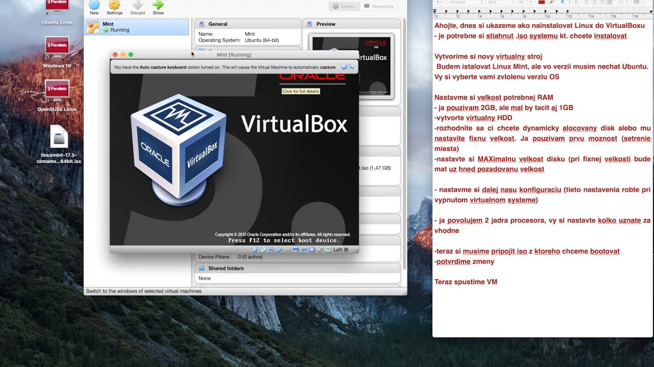 Ako nainstalovat Linux (Mint 17.3 Cinnamon) vo VirtualBoxe ...