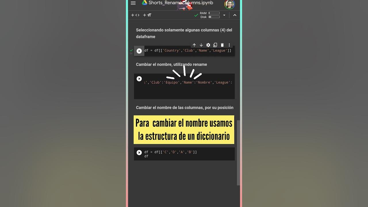 馃惣 馃悕 驴c贸mo Cambiar El Nombre Y Orden De Las Columnas De Un Dataframe Pandas Shorts