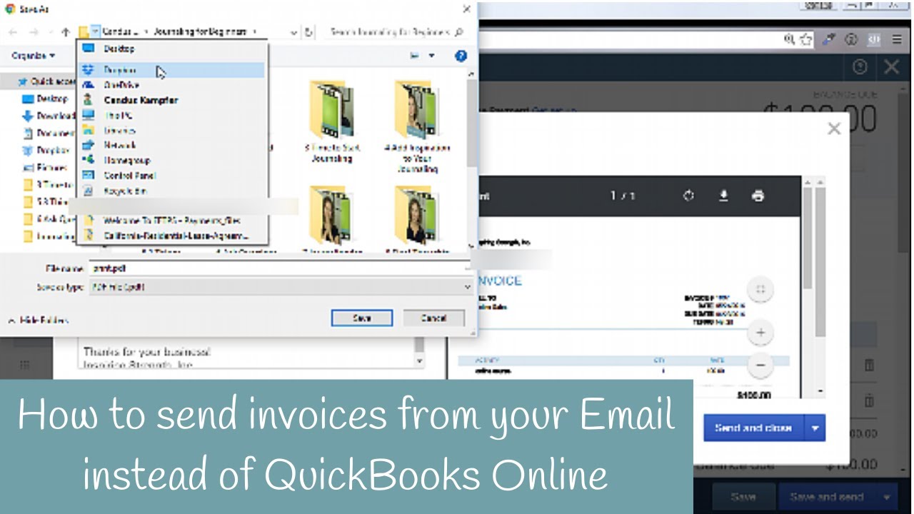 How to send invoices from your email address for QuickBooks Online ...