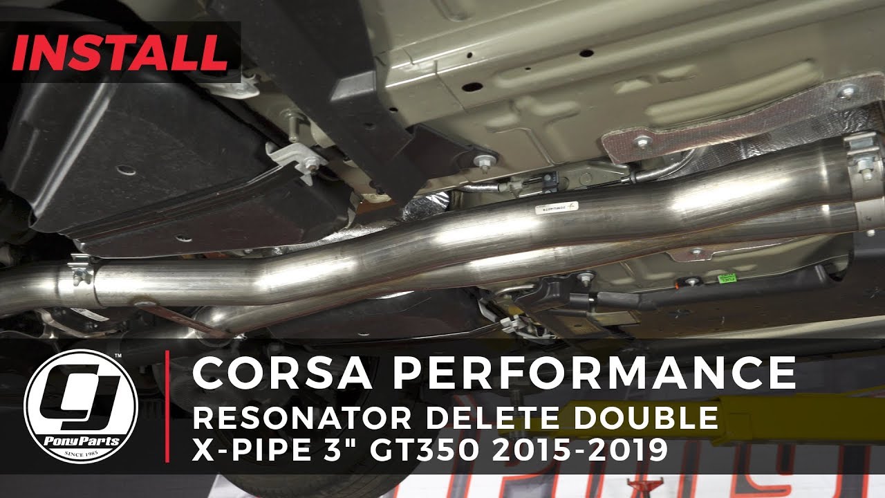 Mustang GT350 Install: Corsa 3 inch Stainless Steel Double X-Pipe ...