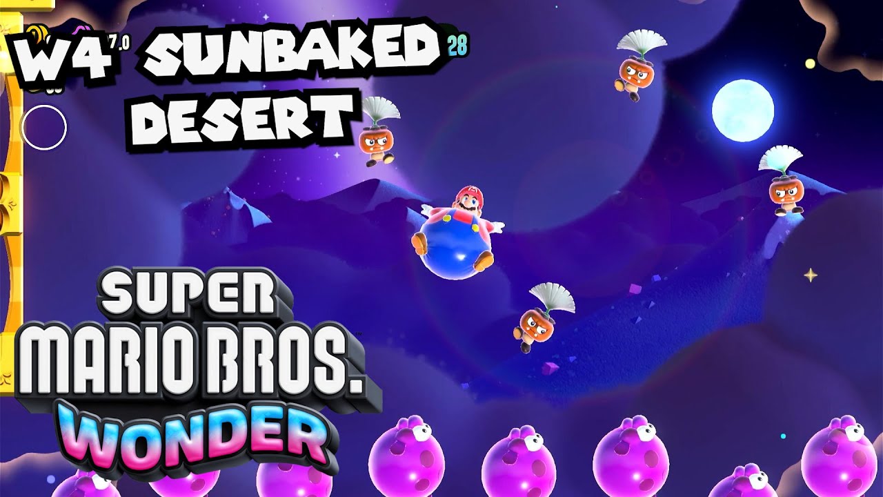 Super Mario Bros. WONDER - W4 Sunbaked Desert (Beginner Gameplay Part 5 ...