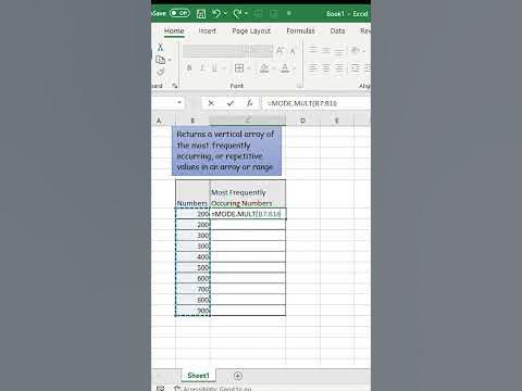 Excel MODE.MULT Function - YouTube