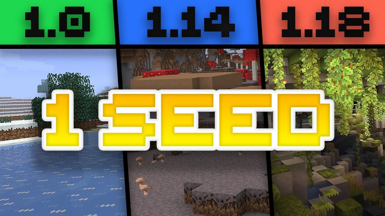 1 Seed in Every Version of Minecraft (1.0 - 1.18) - YouTube