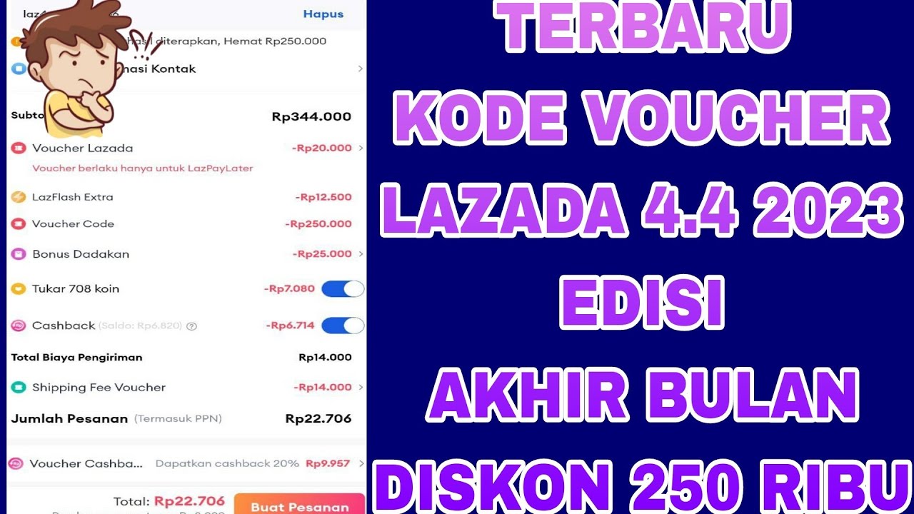 KODE VOUCHER LAZADA 2023 DISKON 250 RIBU edisi AKHIR BULAN APRIL - YouTube