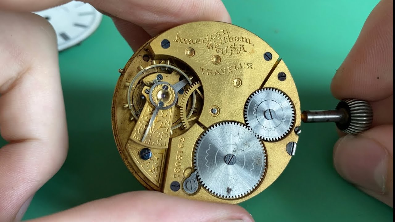 Restoring a vintage Waltham pocket watch movement - YouTube