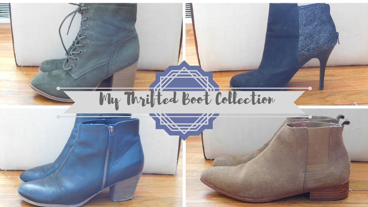 My Thrifted Boot Collection - YouTube