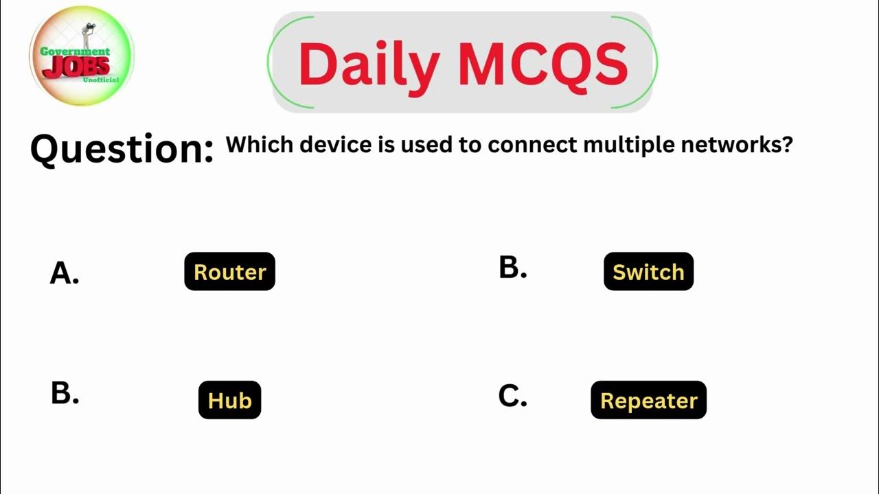 Which device is used to connect multiple networks? Top 100 Computer Science MCQS #solvedmcqs # ...