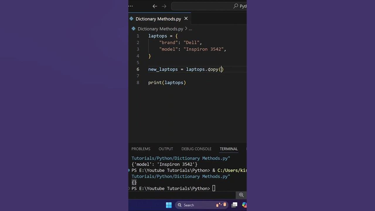 Copying A Dictionary In Python In Tamil Datatypesinpython Programming Python Coding Youtube