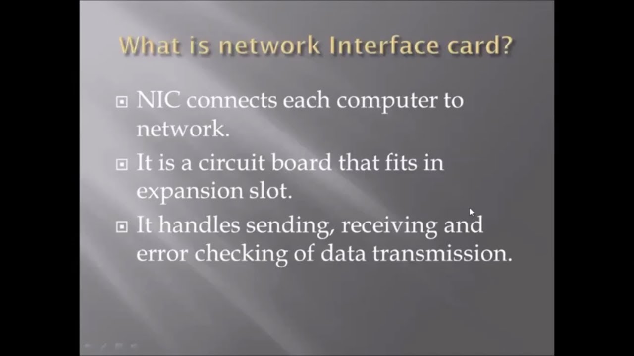 What is Network Interface card (NIC) in computer networking ? - YouTube