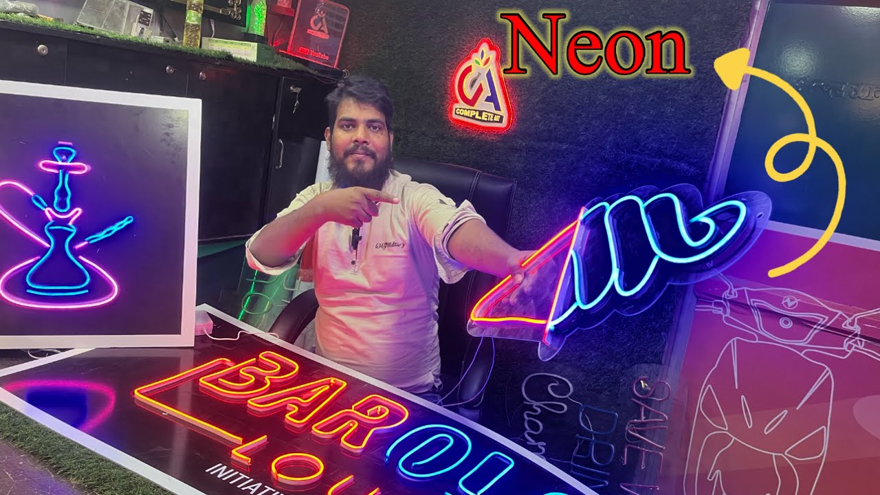 Neon sign || neon light 💡 || neon ice cream logo || neon hookah logo ...
