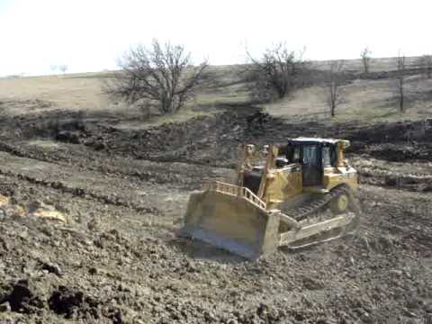 Tree removal with Caterpillar D8T Bulldozer - YouTube