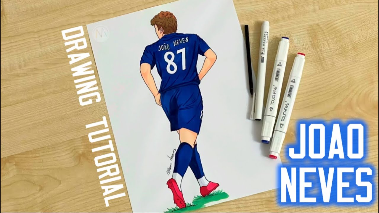 How to draw Joao Neves / How to draw PSG players - YouTube