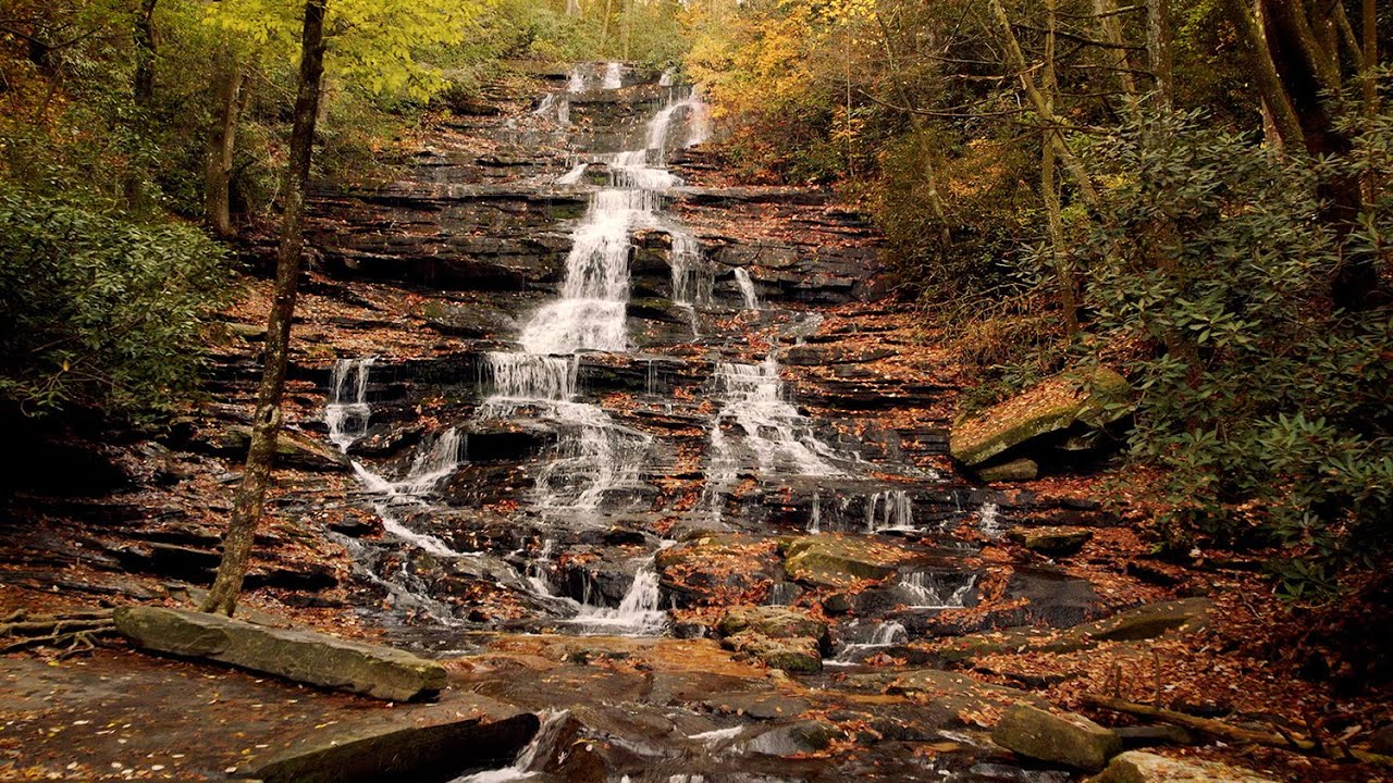 Waterfall Fall Colors Compilation - YouTube
