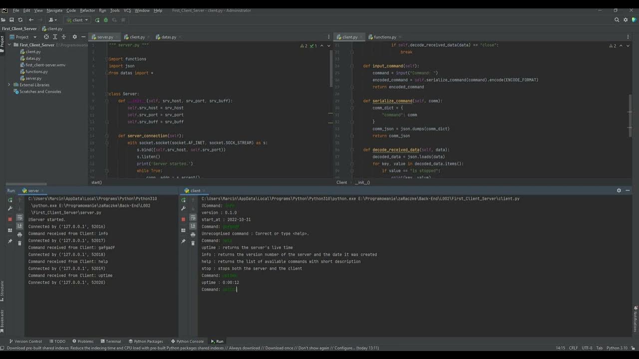 Client/Server - Python - YouTube