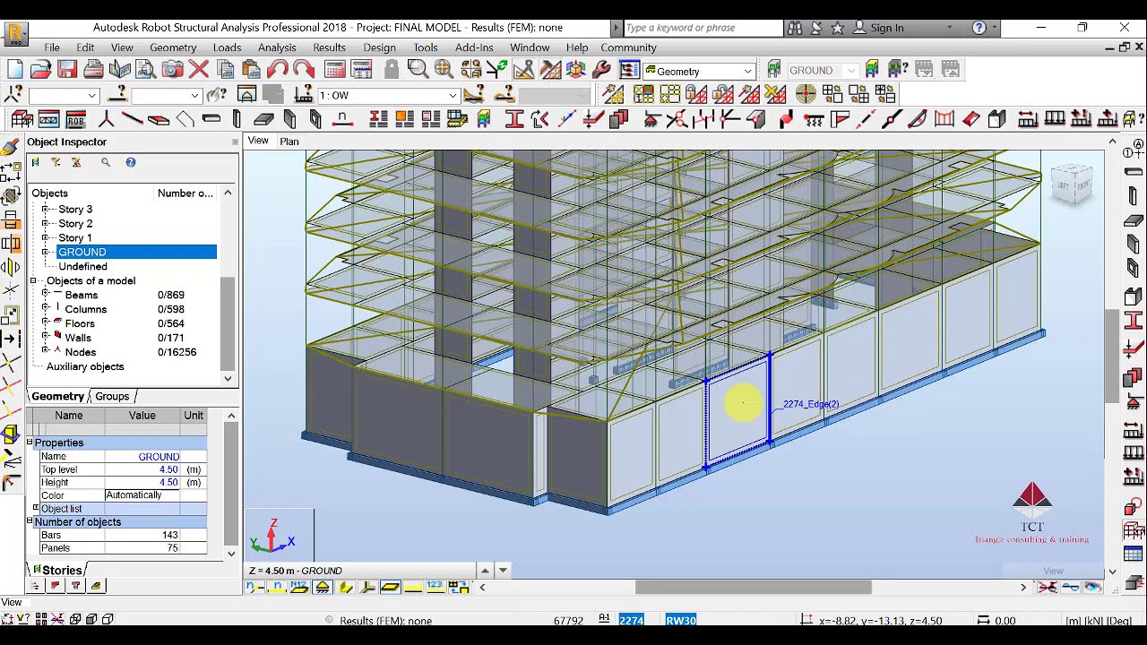 40- Robot Modeling of of basement retaining wall and calculate its ...