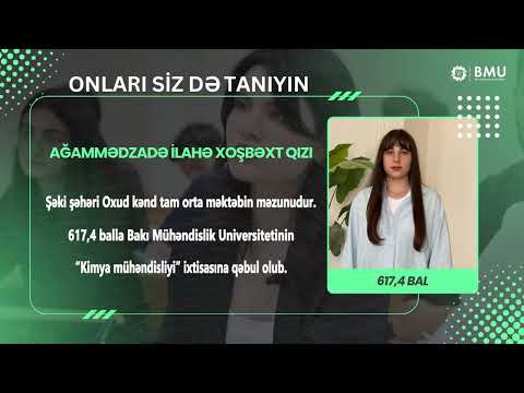 Ağammədzadə İlahə Xoşbəxt qızı - 617,4 bal
