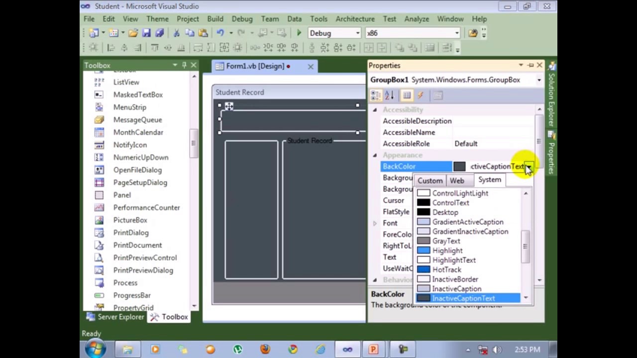 How to Create a Design Form in Vsual Studio - YouTube