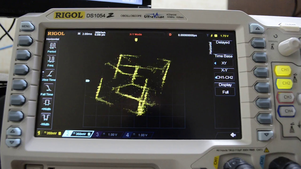 Rigol DS1054Z Oscillofun (00.04.04.01.01) X-Y Mode Full Screen - YouTube