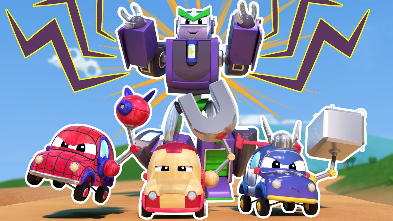 VILÃO DO MAL destrói a cidade! Super Robô, chame os VINGADORES ...