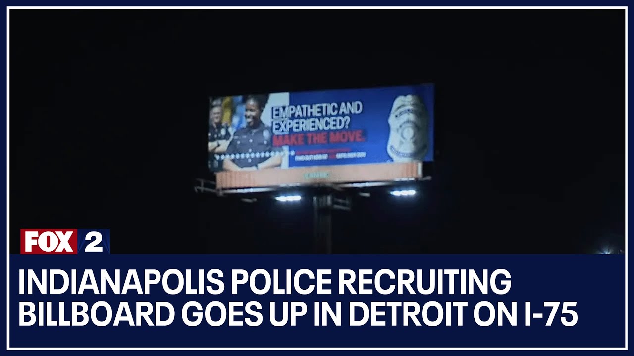 Indianapolis police recruiting billboard goes up in Detroit on I-75 ...