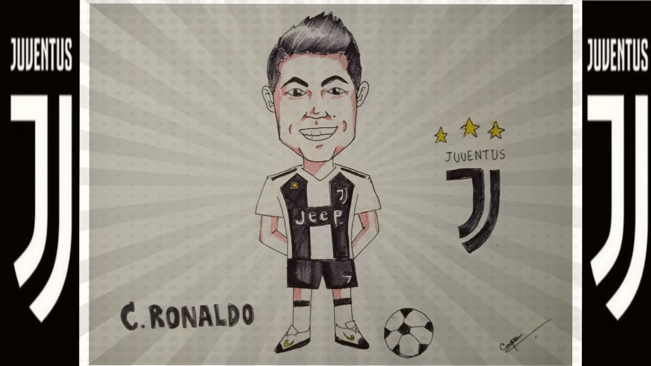 how to draw cristiano ronaldo easy วาดโรนัลโด้ ง่ายๆ - YouTube