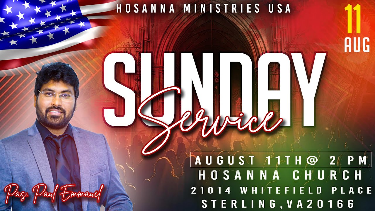 Sunday service || Hosanna Ministries USA|| Telugu Christian Church ...