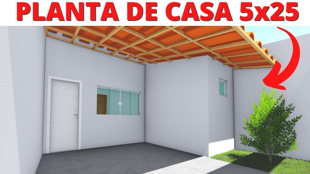 PLANTA DE CASA COM 03 QUARTOS (01 SUÍTE) 5x25 METROS! - YouTube