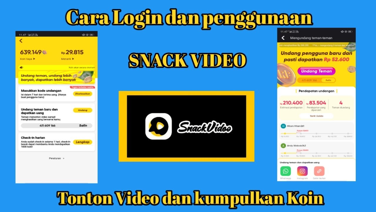 Tutorial login Snack video - YouTube