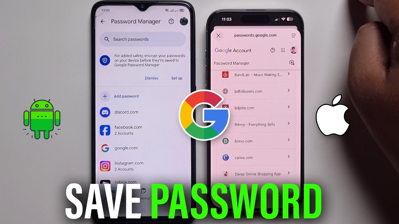 How to save passwords in google account (Android & iPhone) - YouTube