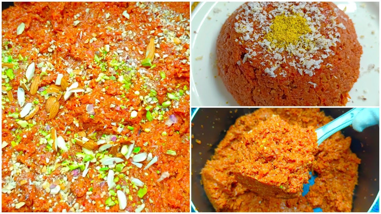 gajer ka halwa recipe|gajer ka halwa without (khoya) mawa|carrot ...