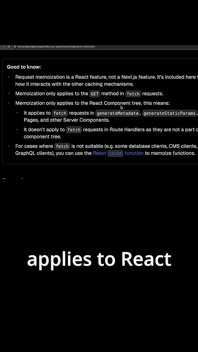 What To Know About Memoization In Nextjs Nextjs Reactjs Webdevelopment Youtube