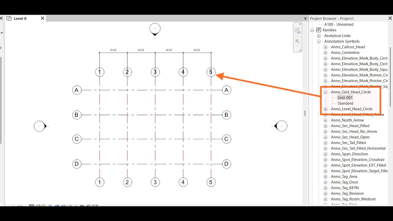 Grid symbol family in Revit - YouTube