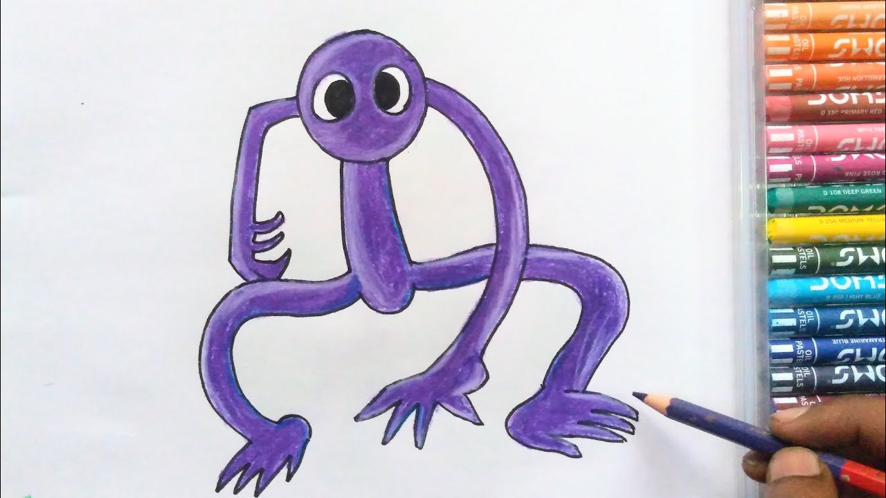 how to draw Rainbow friends purple/rainbow friend purple Drawing from ...