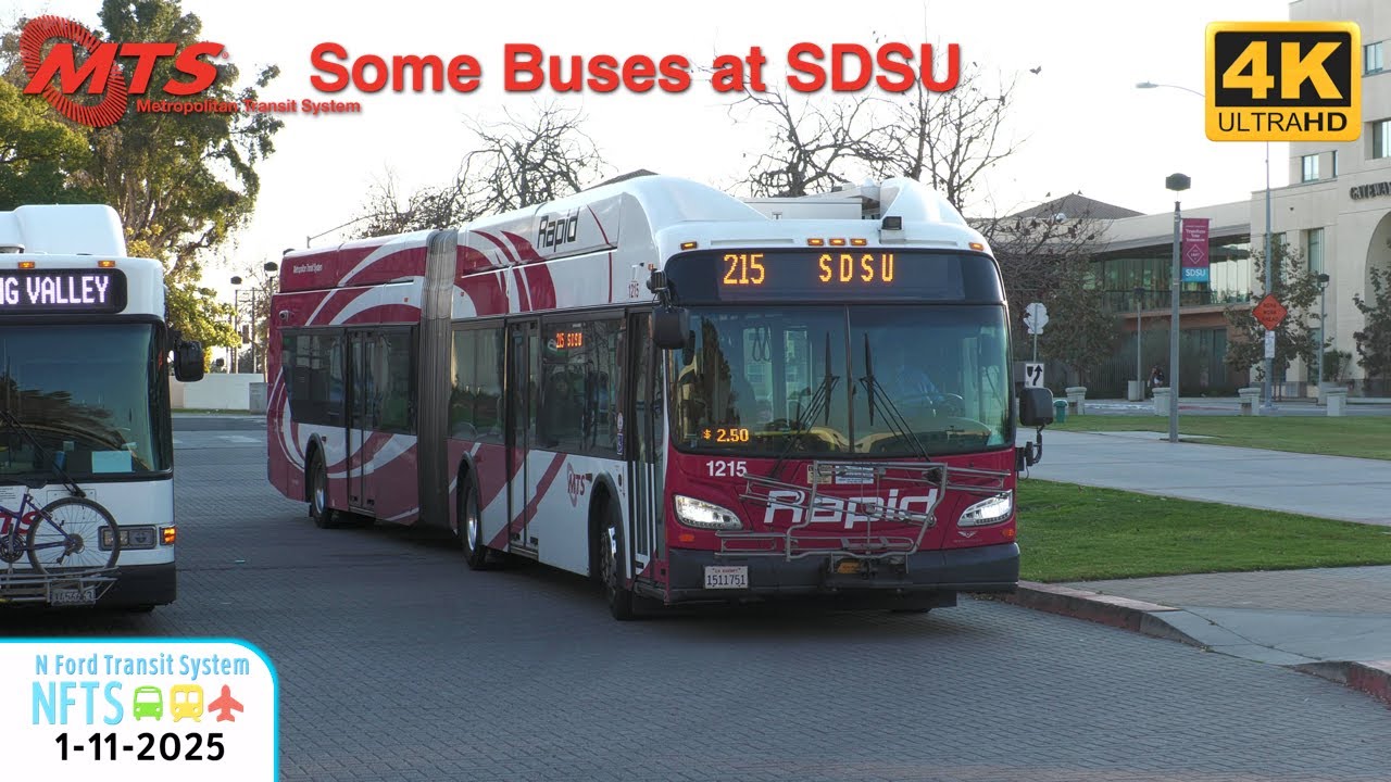 ⁴ᴷ⁶⁰ San Diego MTS - Some Buses at SDSU - YouTube