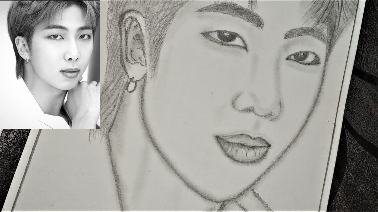 BTS RM drawing || RM drawing BTS || BTS || Drawing RM Step By Step ...