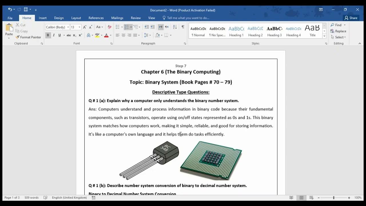 Step # 7 | ICT | Chapter # 6 | Lecture # 1 | Binary System | The Binary Computing - YouTube