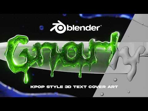STEAL this KPOP style 3D text Method | Blender 3D Text Tutorial | Katseye Gnarly Slime Cover Art