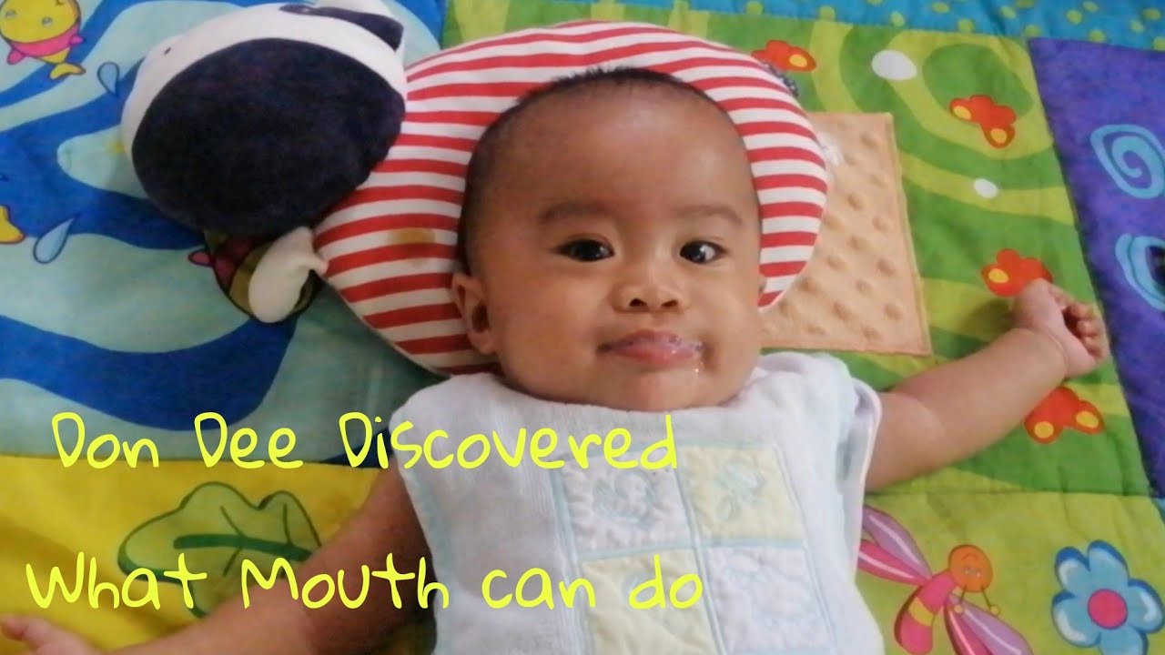 4 Months Old Baby Saliva Bubbling with Sounds - YouTube