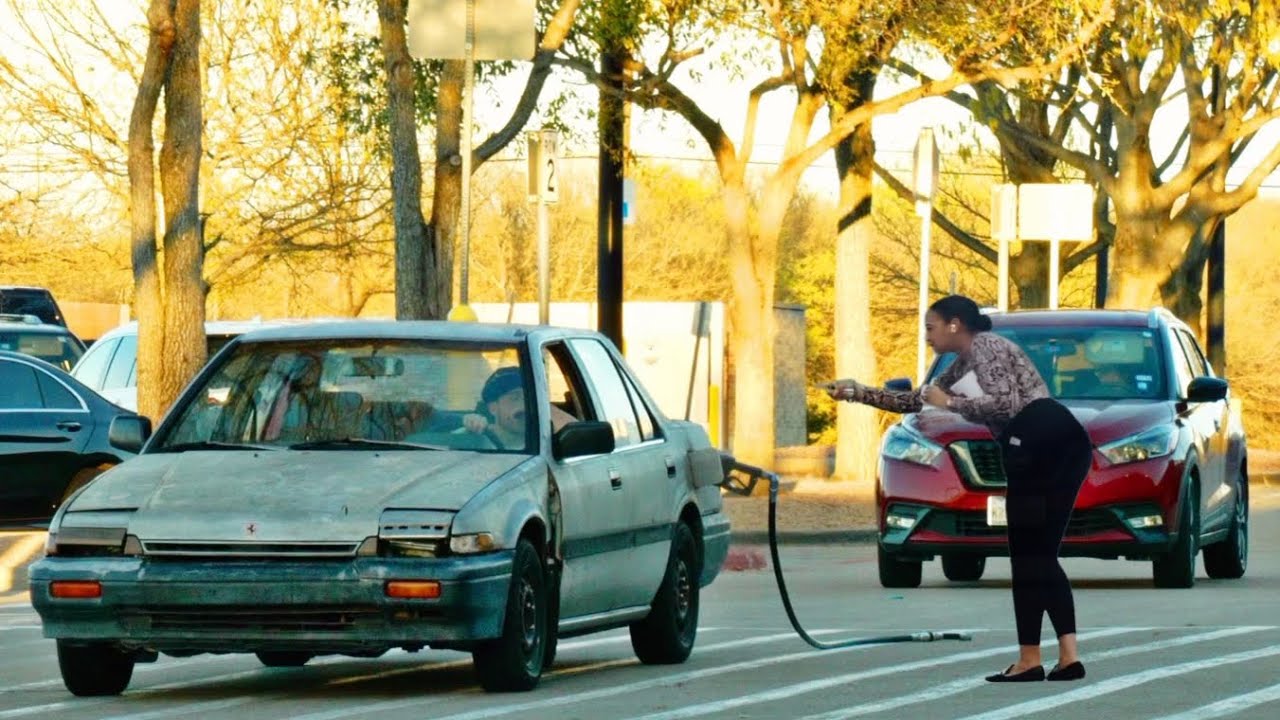 Driving Away with the Gas Nozzle at the Gas Station - YouTube