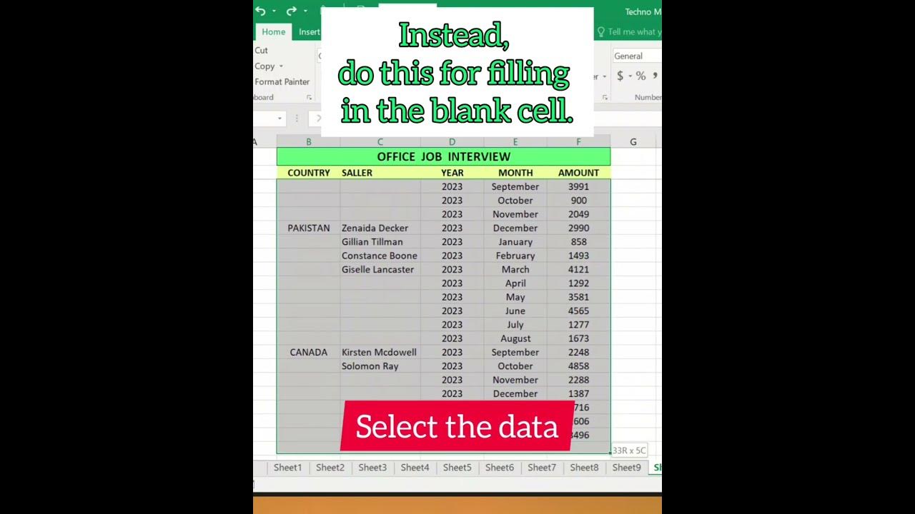 Fill The Blank Cell Using Shortcut Key Excel Shortstechnomondal Youtube