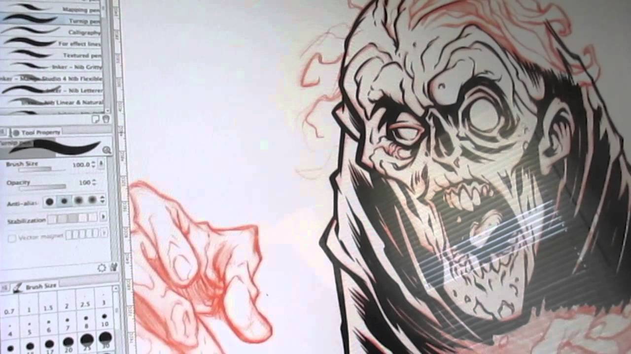 Zombie Inking Time Lapse - YouTube
