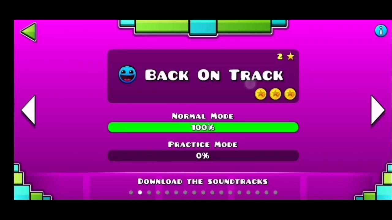 #geometry_dash Back On Track 3 étoiles - YouTube