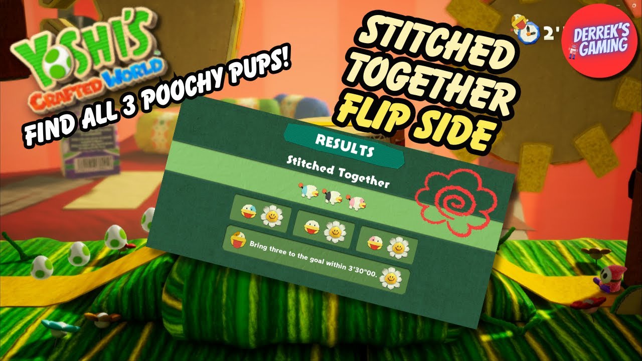Yoshi's Crafted World | Flip Side Stitched Together | Find all 3 Poochy ...