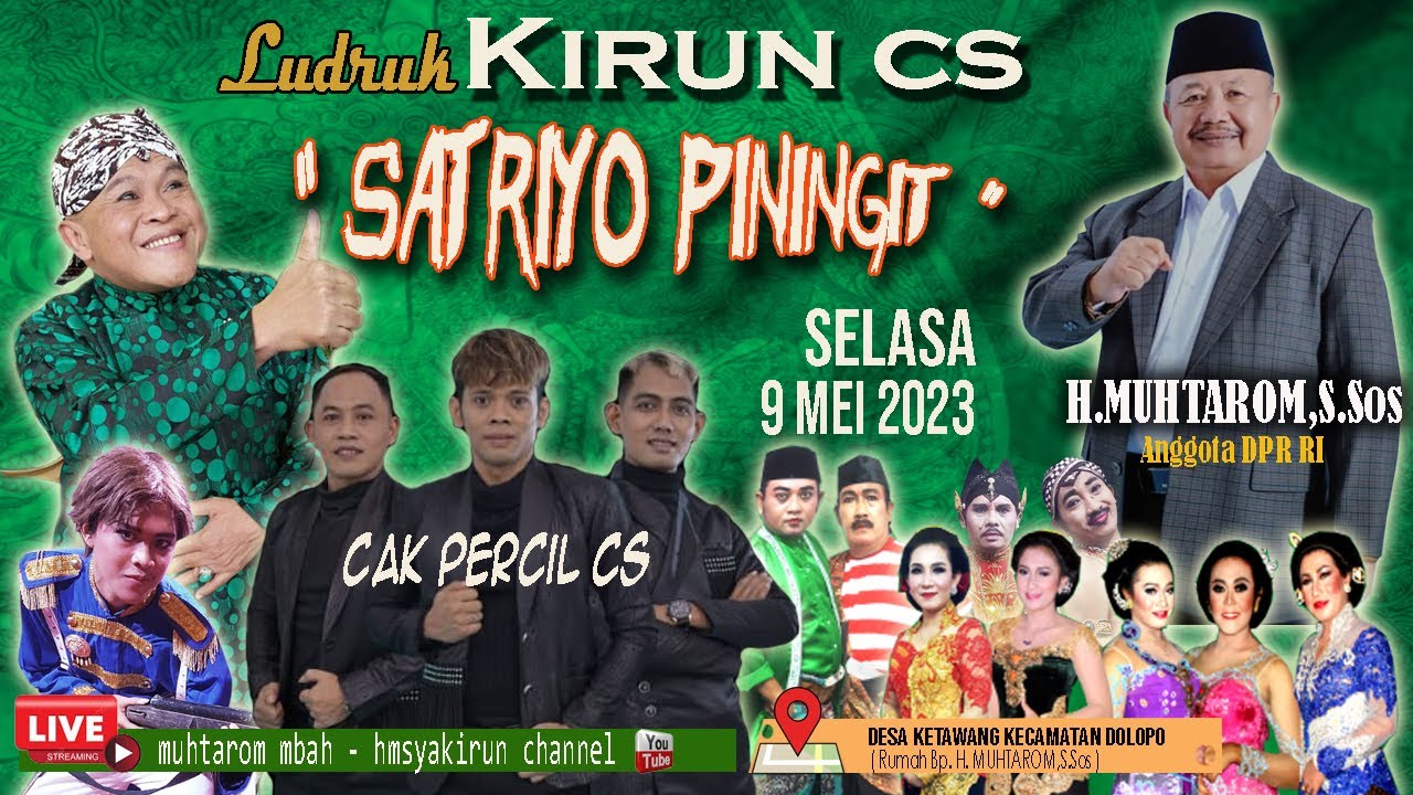 LIve streaming Ludruk Kirun bersama Cak Percil Cs - YouTube
